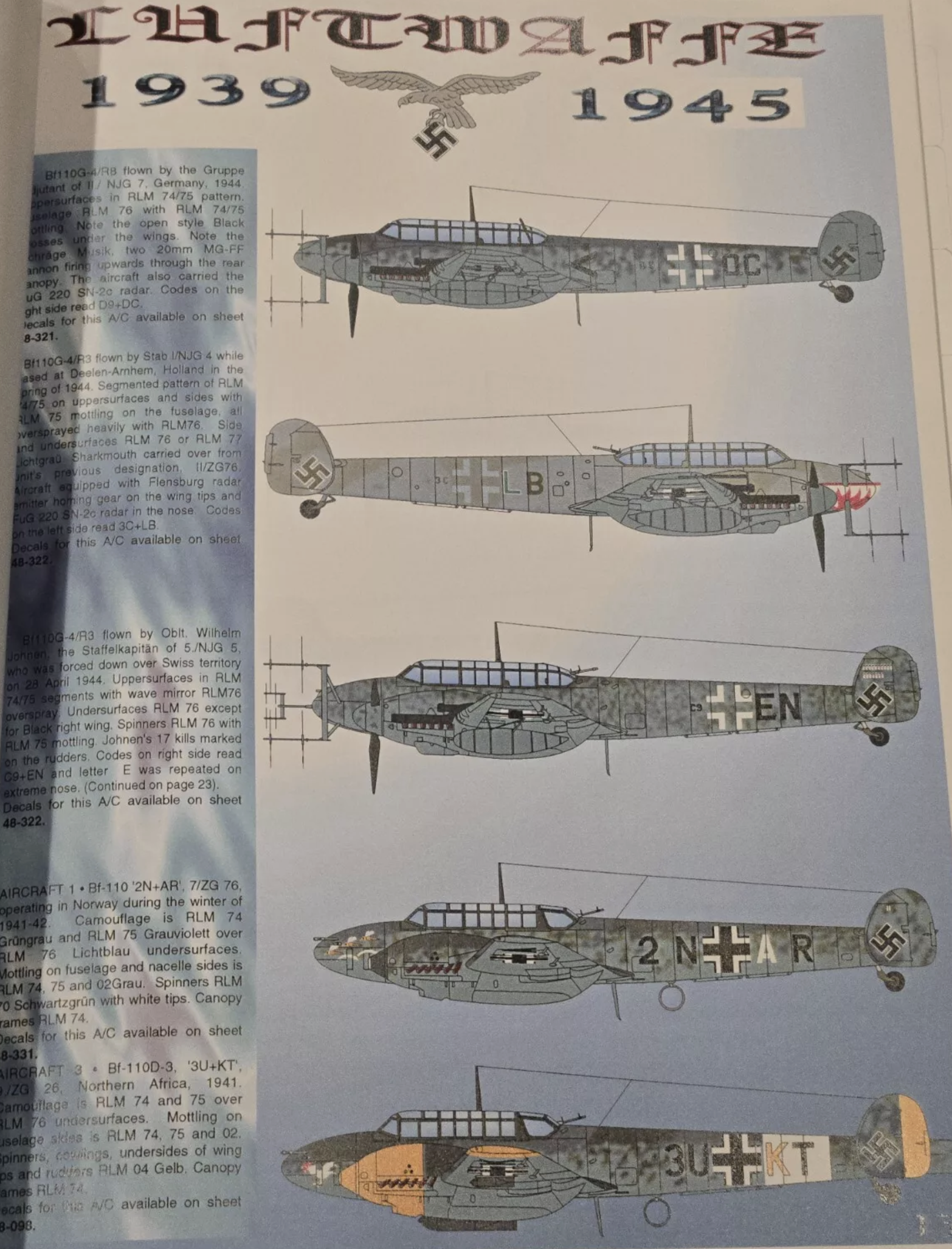 Luftwaffe Warbird Color Samples & Schemes 1939 1945
